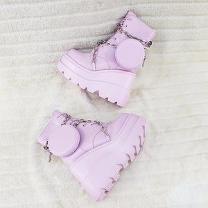 Cape Robbin | Shoes | Vibrate Baby Pink Platform 45 Wedge Heel Ankle B ...